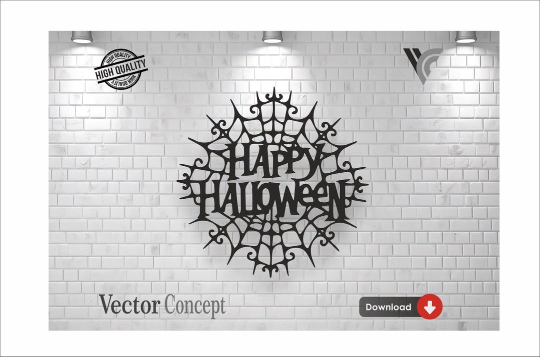 Halloween Spider Web Sign | Laser Cut File (svg Dxf Cdr Dwg) - Etsy