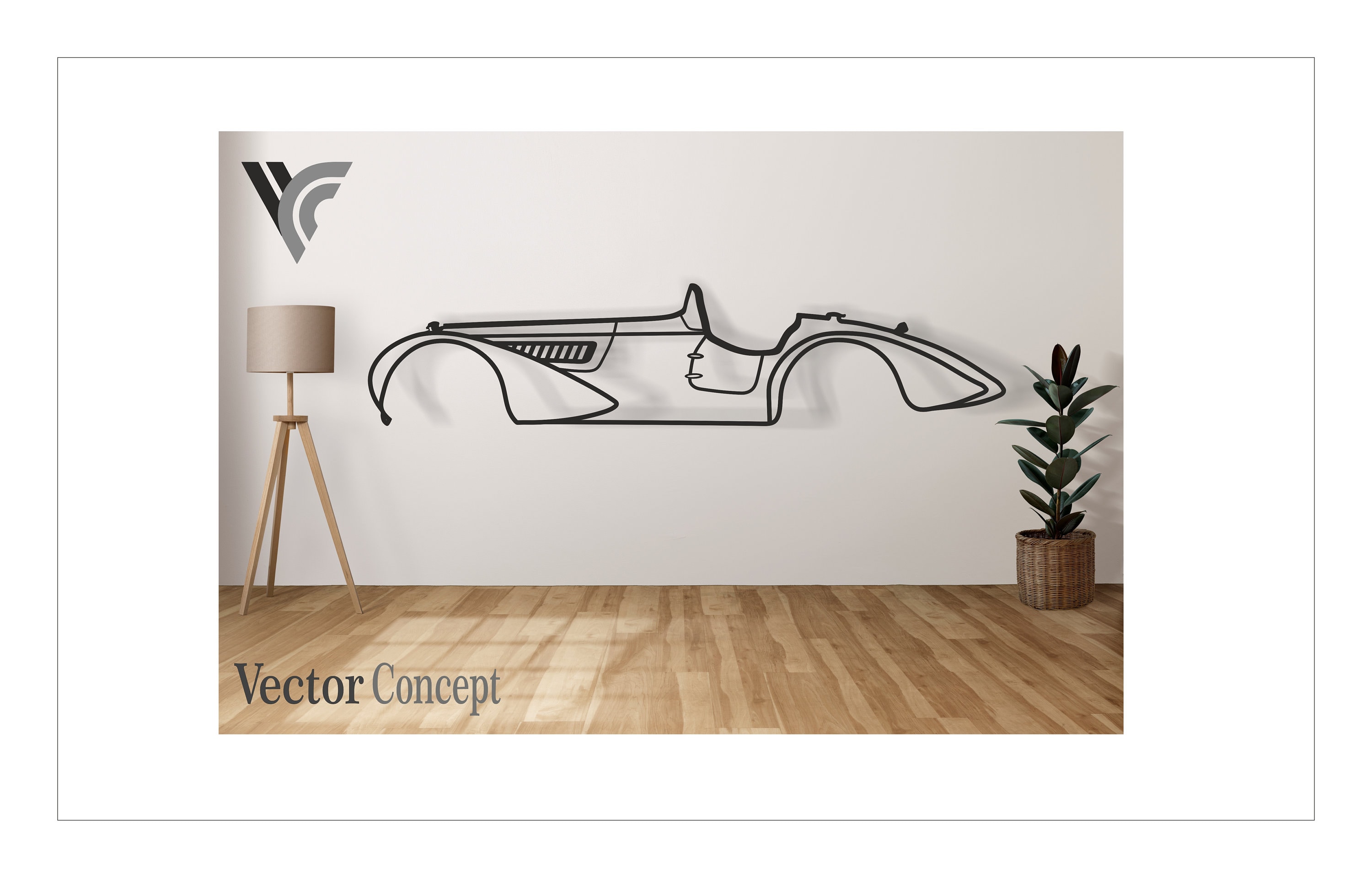 Classic Car Wall Art Decor Vector File for Laser Cutting , Plasma ...