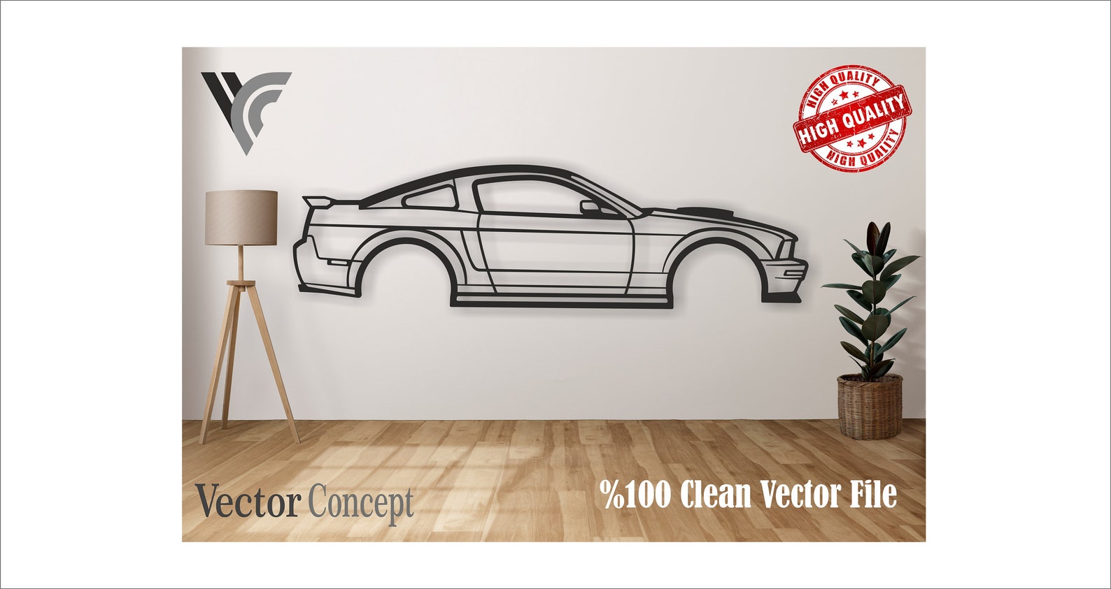 Car Wall Art Vector Bundle: CNC, Cricut Files (svg, Dxf, Cdr, Dwg, Eps ...
