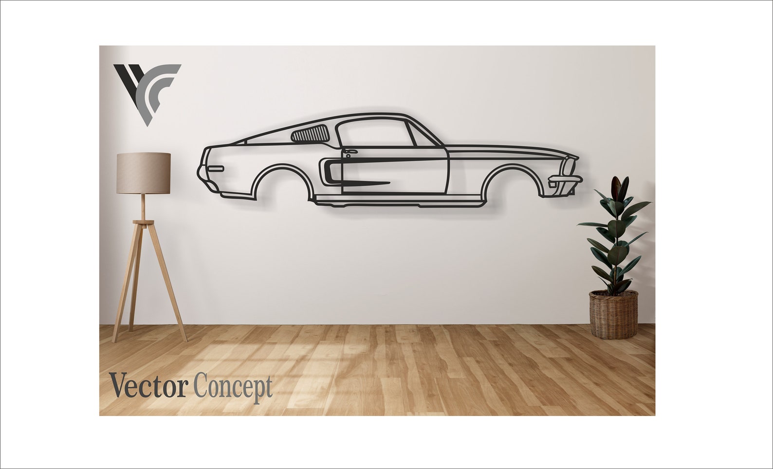 Sports Car Wall Art Decor Vector File for Laser Cutting , Plasma ...