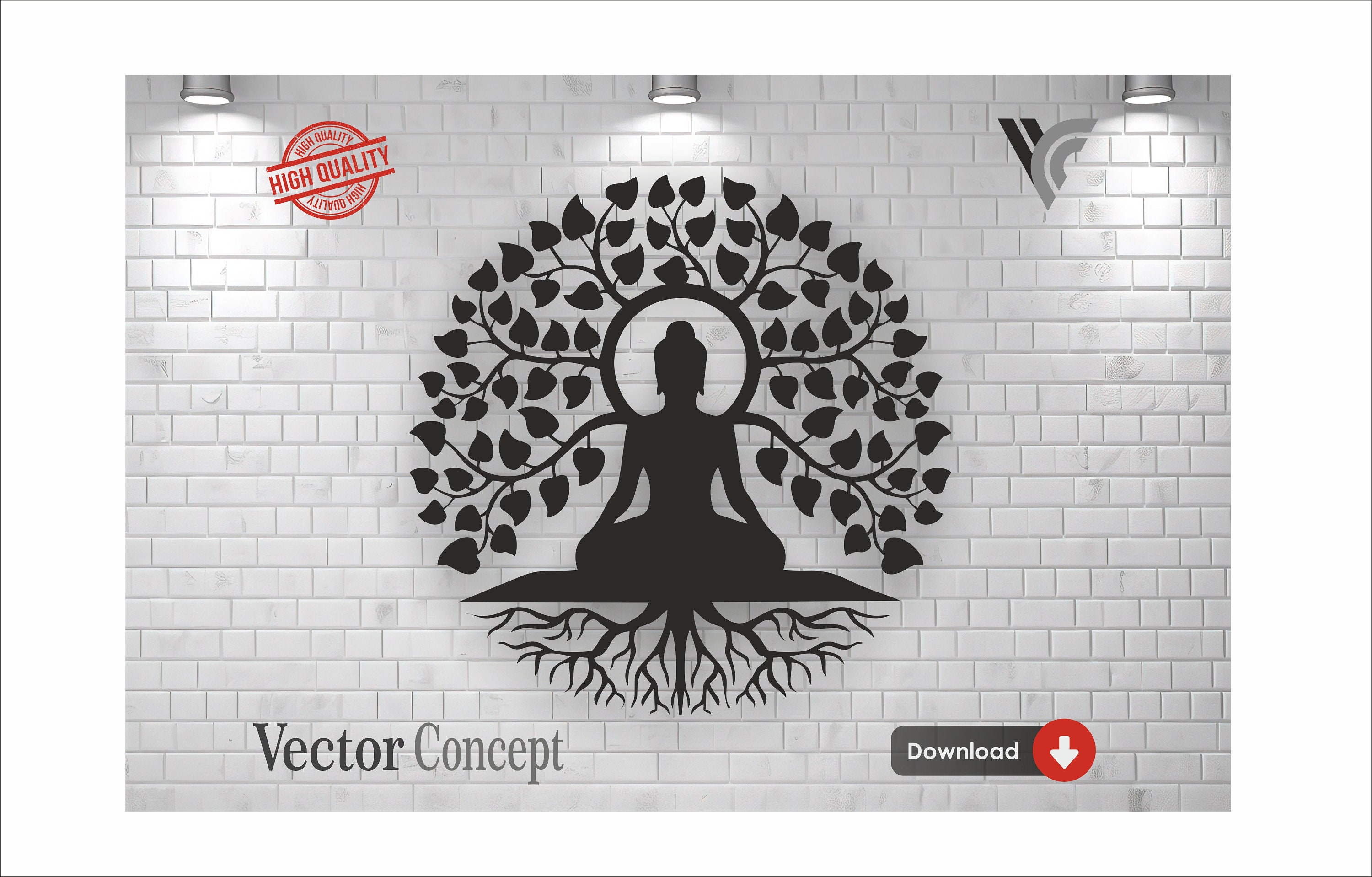 Budha Tree Decor Wall Art Decor Vector File for Cnc Machine and Cricut ...