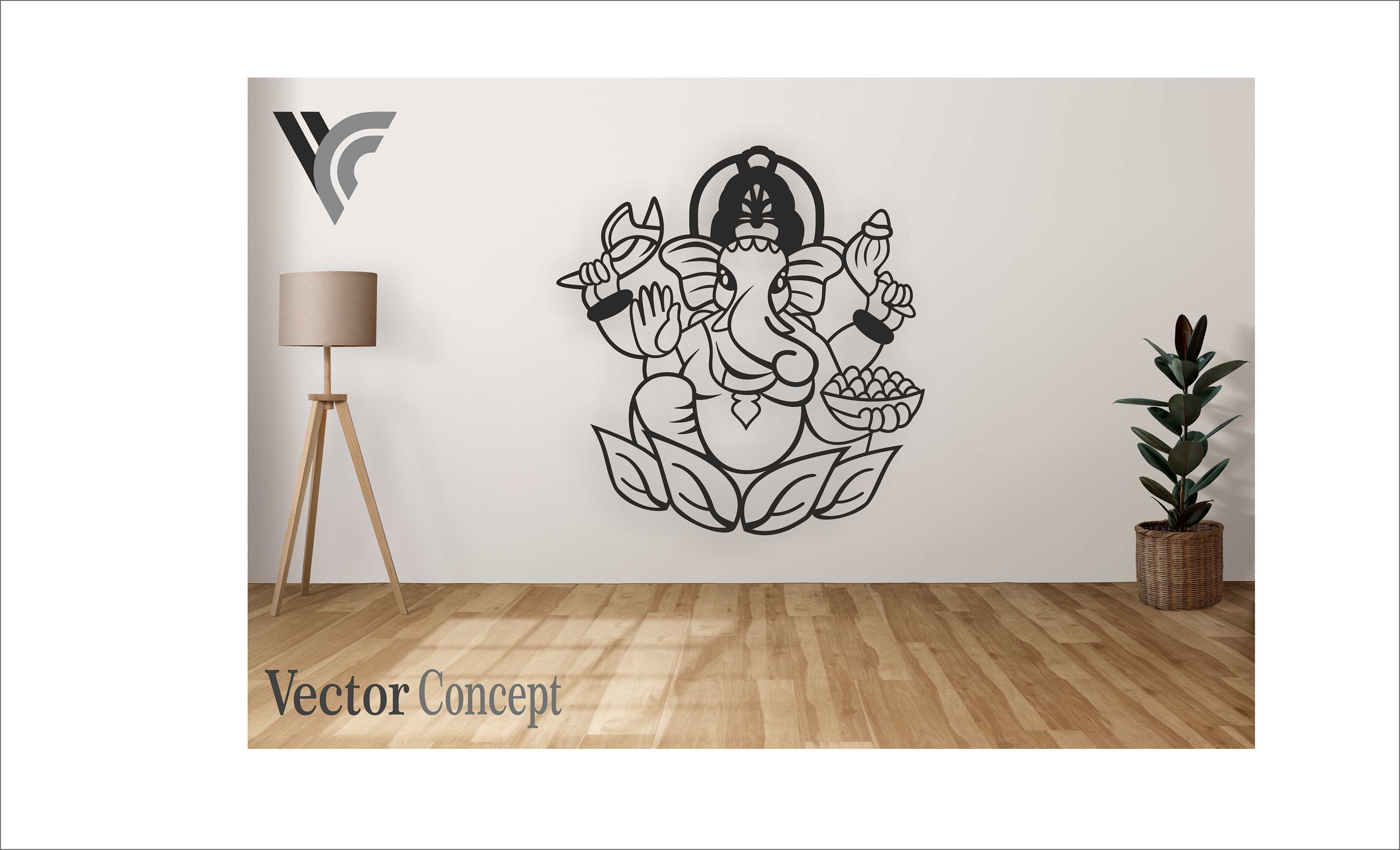 Ganesha Wall Art Decor Vector File for Cnc Machine and Cricut . File ...