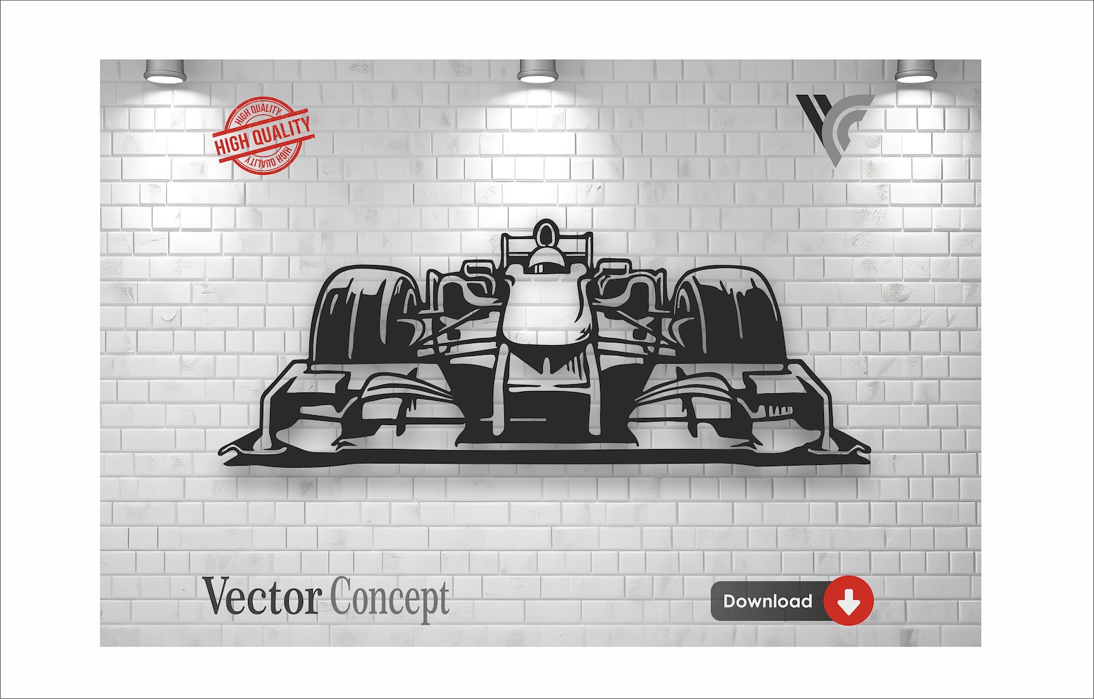 Race Car Wall Art Decor Vector File for Laser Cutting , Plasma Cutting ...