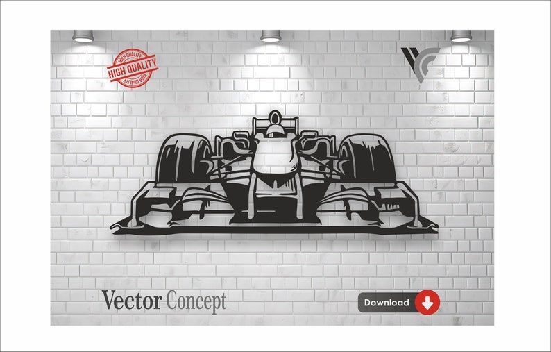 Race Car Wall Art Decor Vector File for Laser Cutting , Plasma Cutting ...