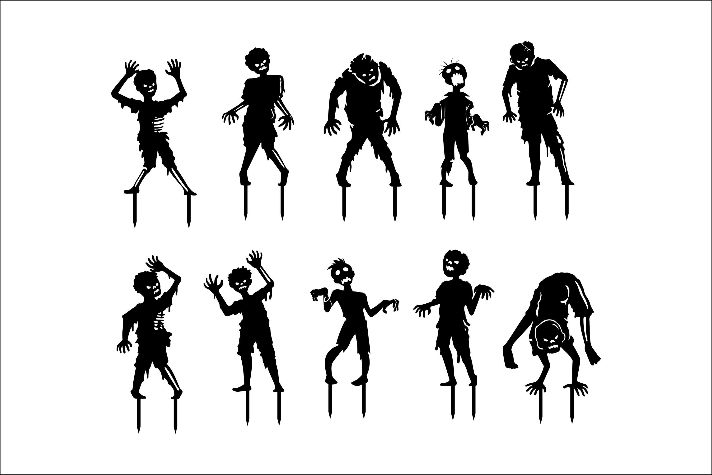 Zombie Garden Stakes: Halloween CNC Laser Cut File (dxf, Svg, Dwg, Cdr ...