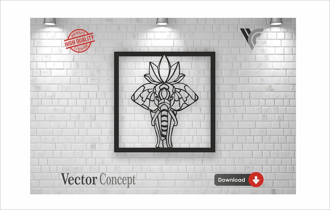 Elephant Wall Art Decor Vector File for Cnc Machine and Cricut . File ...