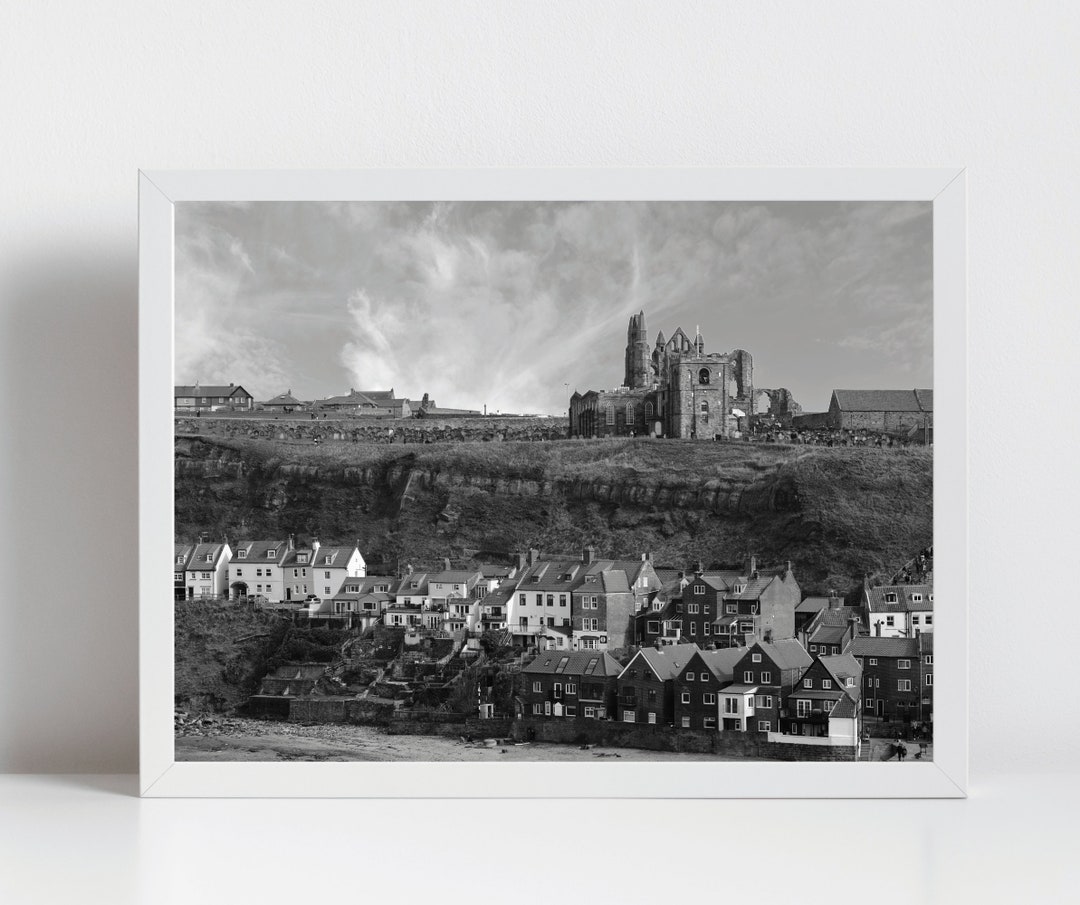 Whitby Abbey Photo Digital Download, Black and White Photography ...