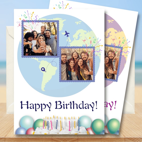 Travel Theme Happy Birthday Card - Etsy