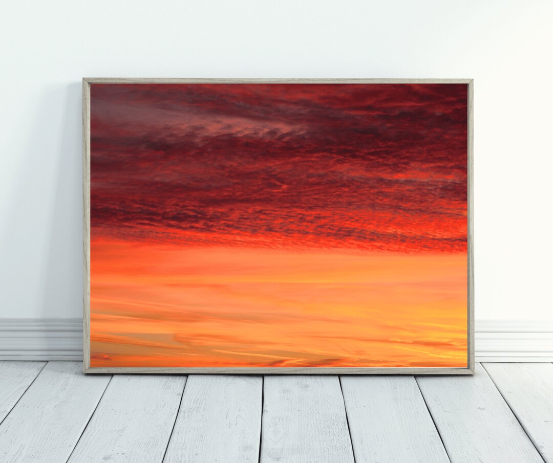 Red Sky Art, Red Sky Designs, Sky Print Wall Art, Digital Sky Wall Art ...
