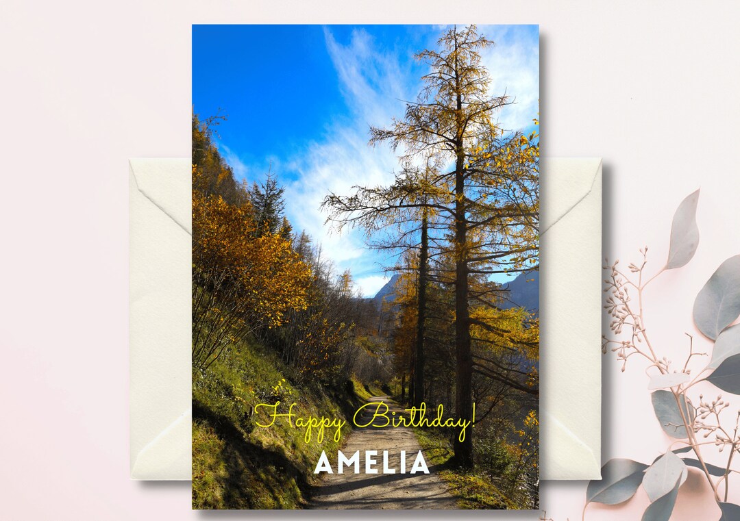 Personalised Happy Birthday Card, Scenic Birthday Cards, Blank Birthday ...