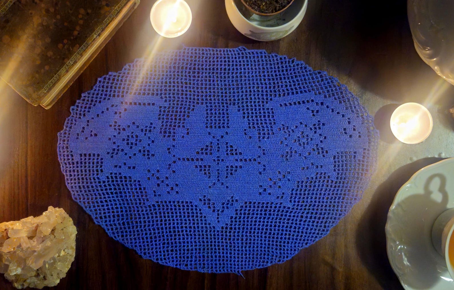Filet Crochet Ornamental Bat Halloween Doily PDF Pattern - Etsy