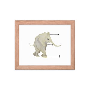 E is for Elephant Framed Letter Poster, Watercolor Print for Baby ...