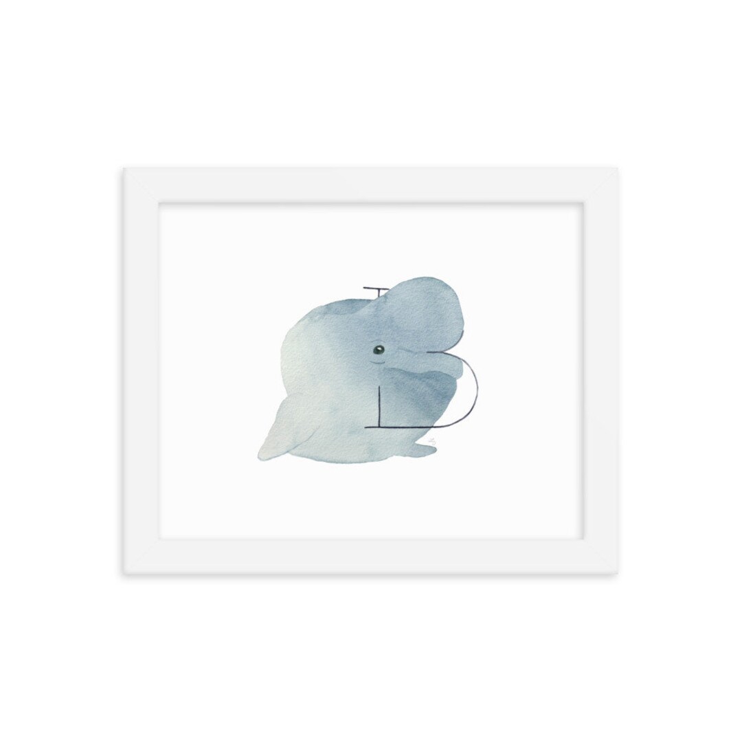 B for Beluga Whale Letter Framed Nursery Print - Etsy