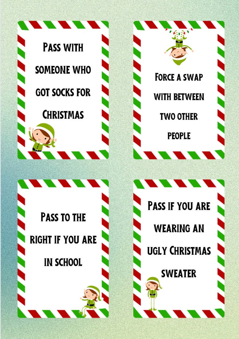 Crazy Elf Christmas Gift Exchange Game, Printable Xmas Party (digital ...