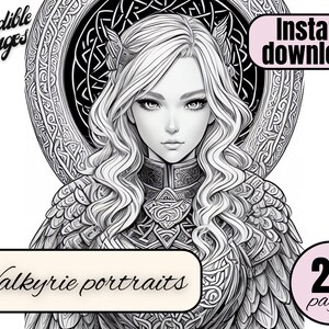 Coloring Pages for Adults Valkyrie Portrait Grayscale to Color Adult ...