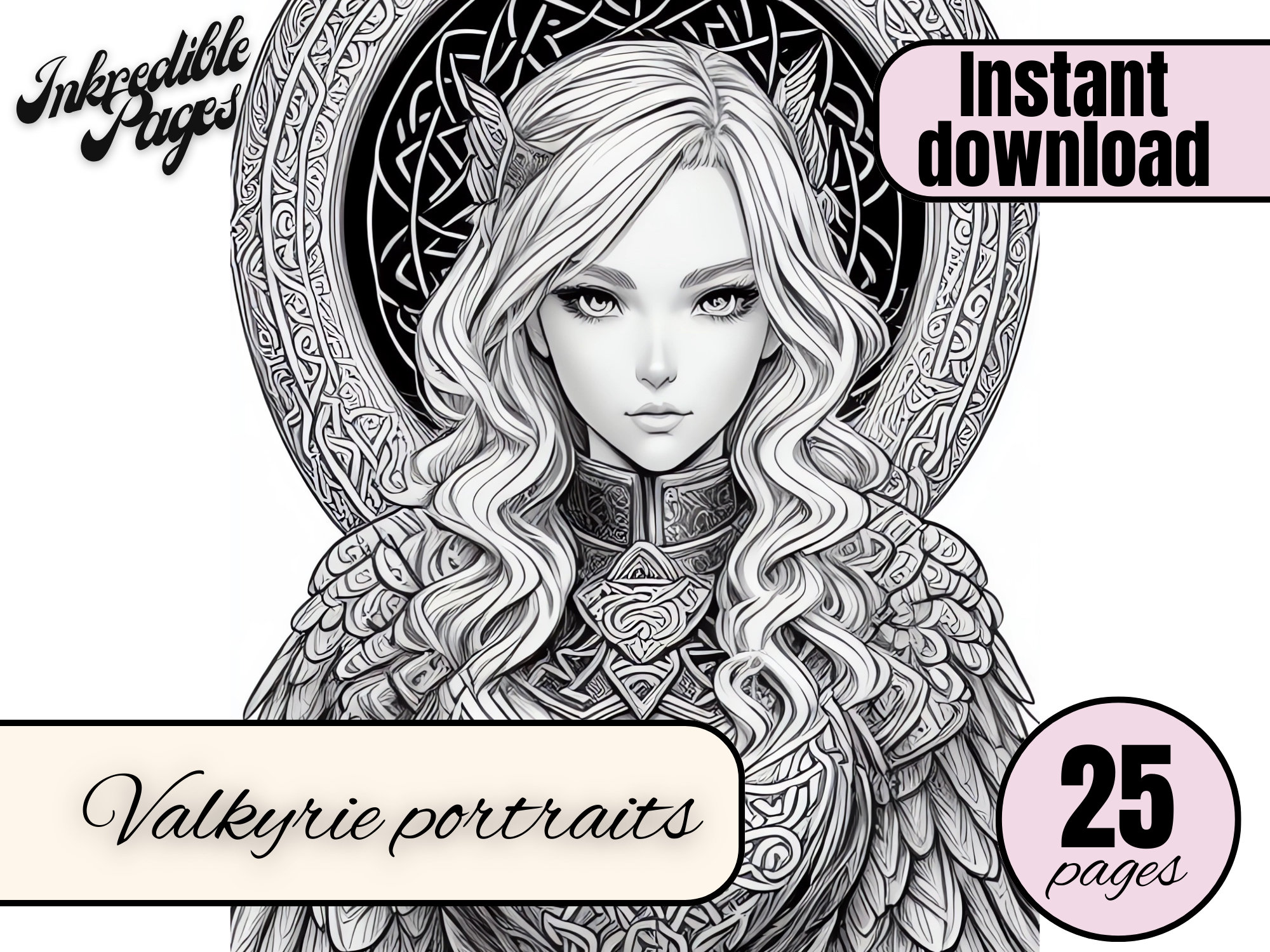 Coloring Pages for Adults Valkyrie Portrait Grayscale to Color Adult ...