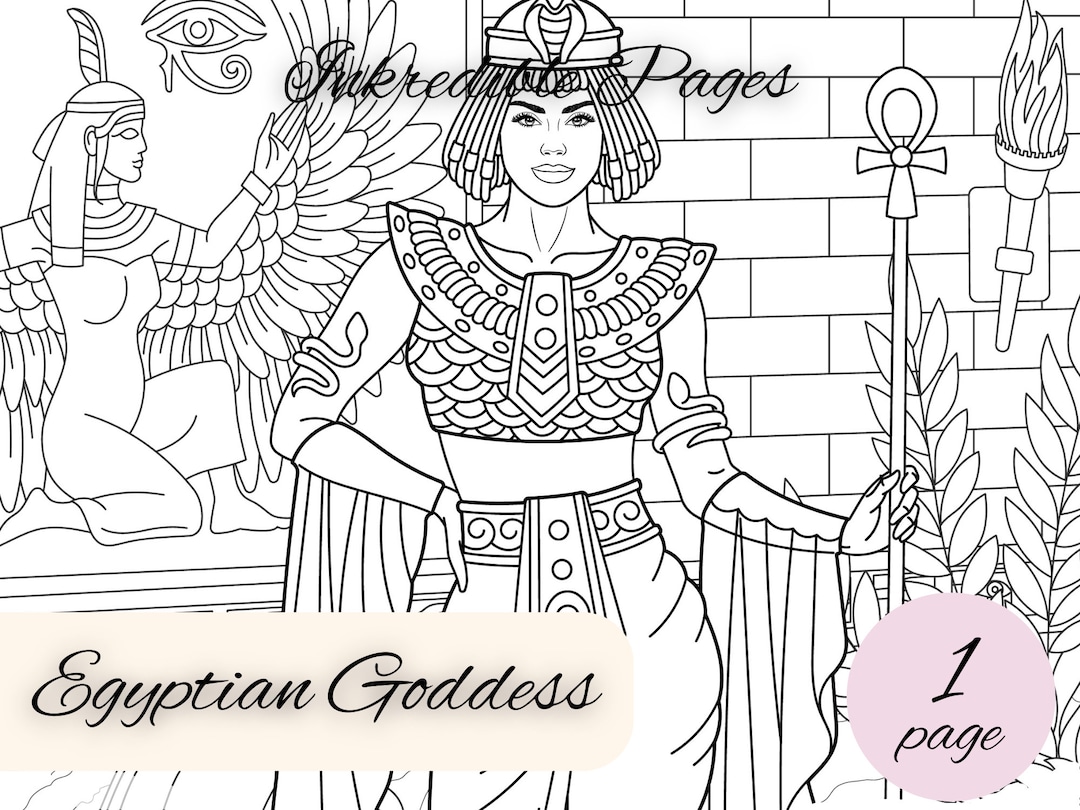 Egyptian Goddess Coloring Pages 1 Page to Color PDF Printable Coloring ...