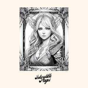 Coloring Pages for Adults Valkyrie Portrait Grayscale to Color Adult ...