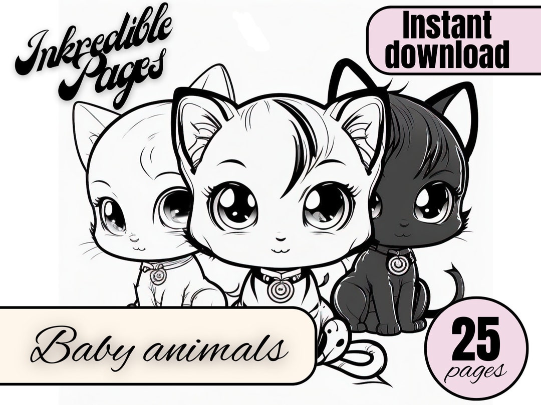 Coloring Pages for Adults Cute Kawaii Baby Animals to Color Adult ...