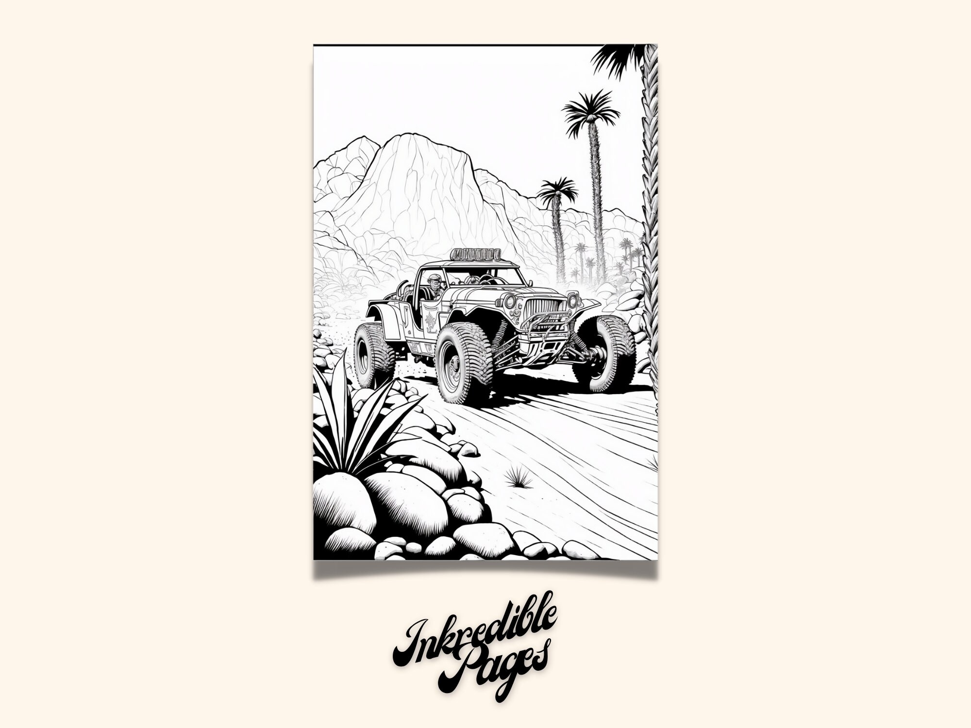 Coloring Pages for Adults Desert Rides to Color Adult Coloring - Etsy