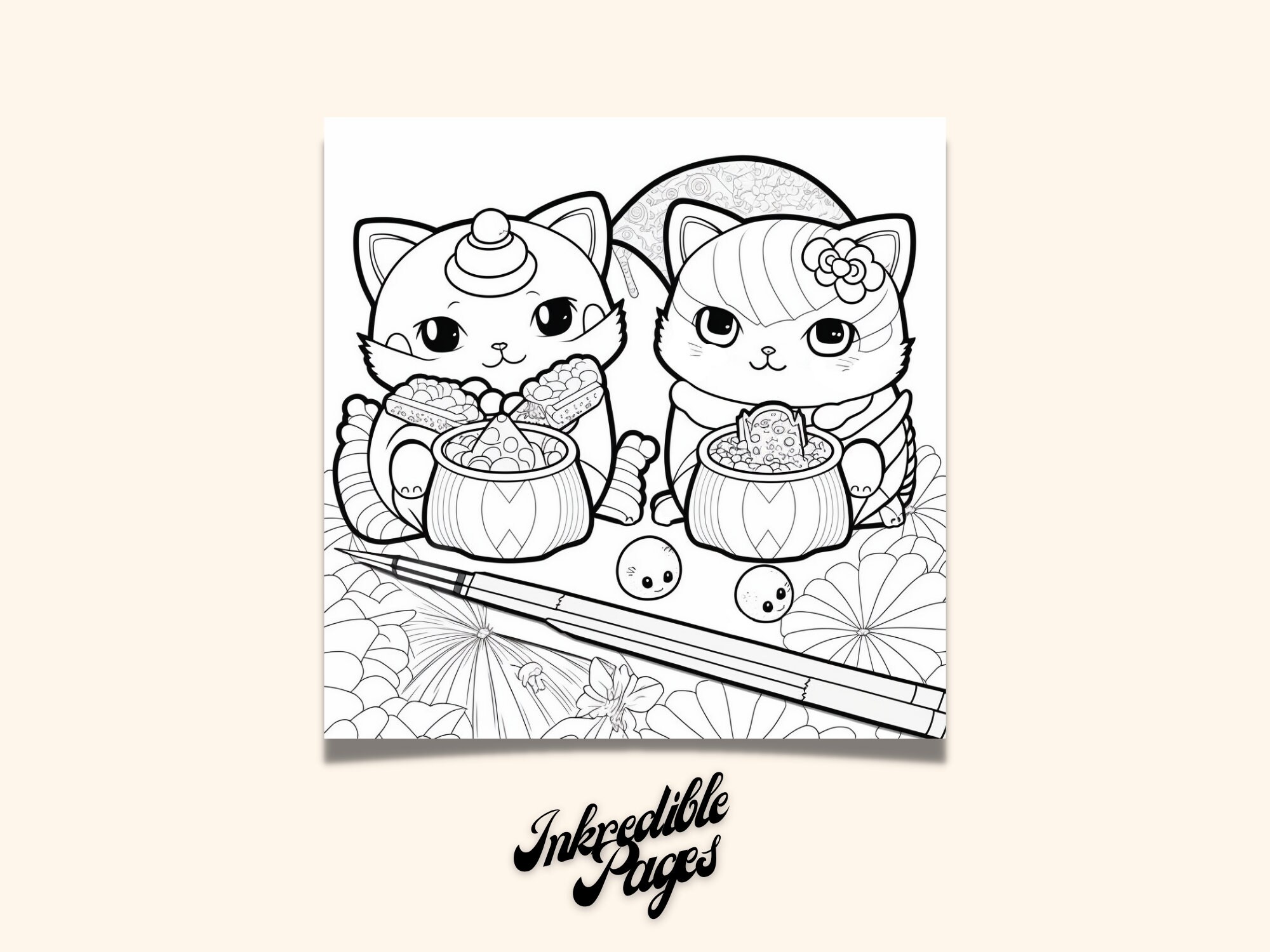 Coloring Pages for Adults Cute Kawaii Cat Lovers to Color Adult ...
