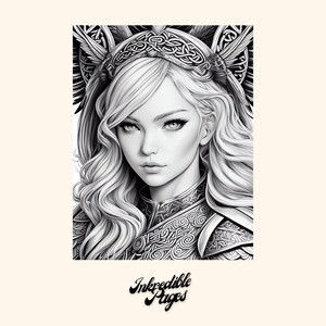 Coloring Pages for Adults Valkyrie Portrait Grayscale to Color Adult ...
