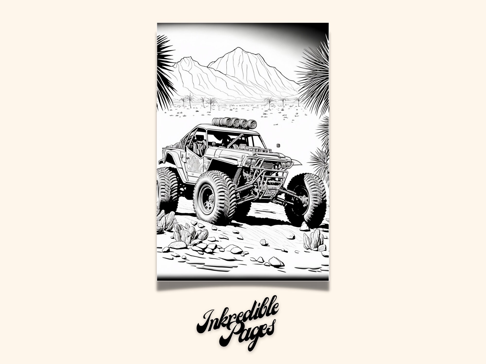 Coloring Pages for Adults Desert Rides to Color Adult Coloring - Etsy