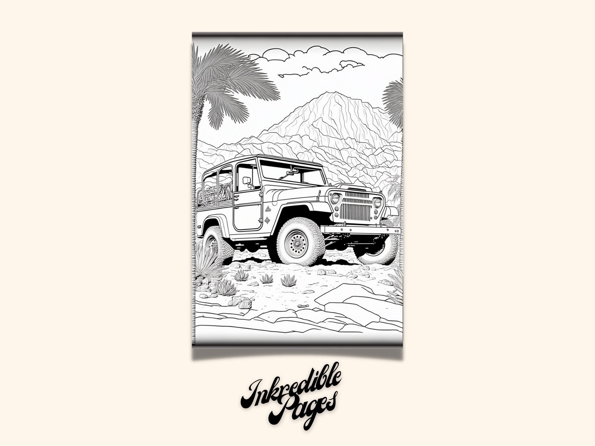 Coloring Pages for Adults Desert Rides to Color Adult Coloring - Etsy