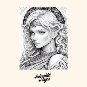 Coloring Pages for Adults Valkyrie Portrait Grayscale to Color Adult ...