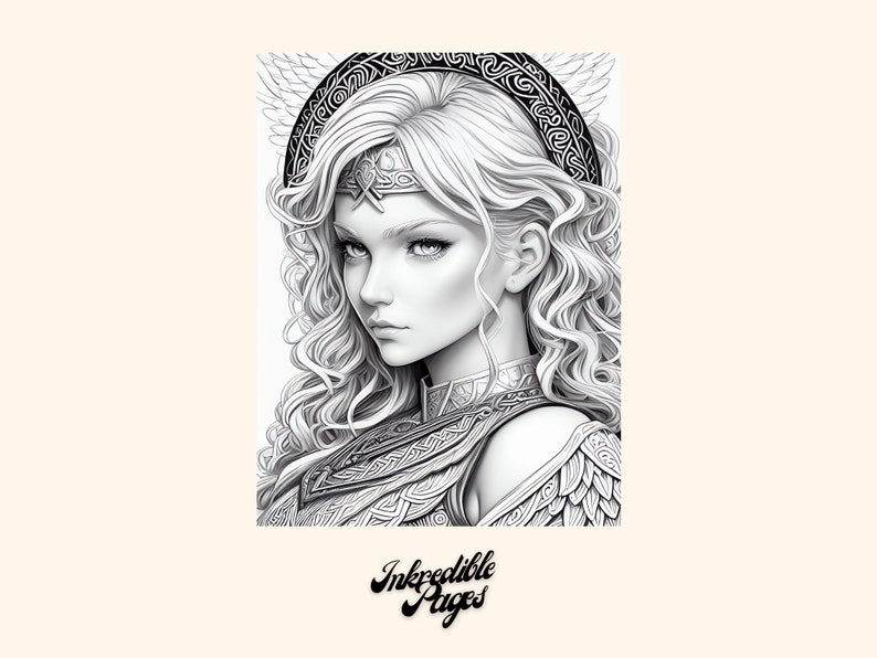 Coloring Pages for Adults Valkyrie Portrait Grayscale to Color Adult ...