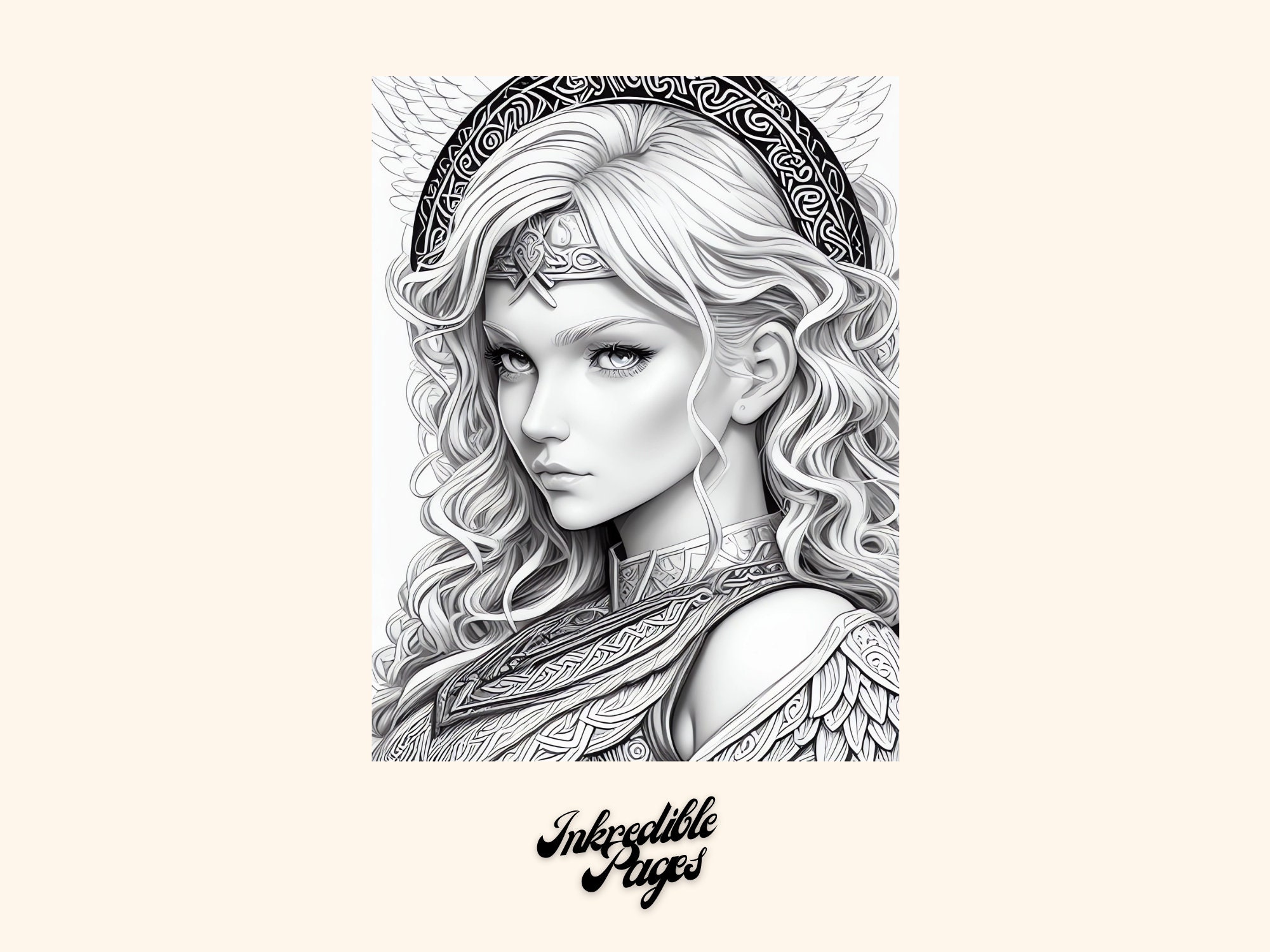 Coloring Pages for Adults Valkyrie Portrait Grayscale to Color Adult ...