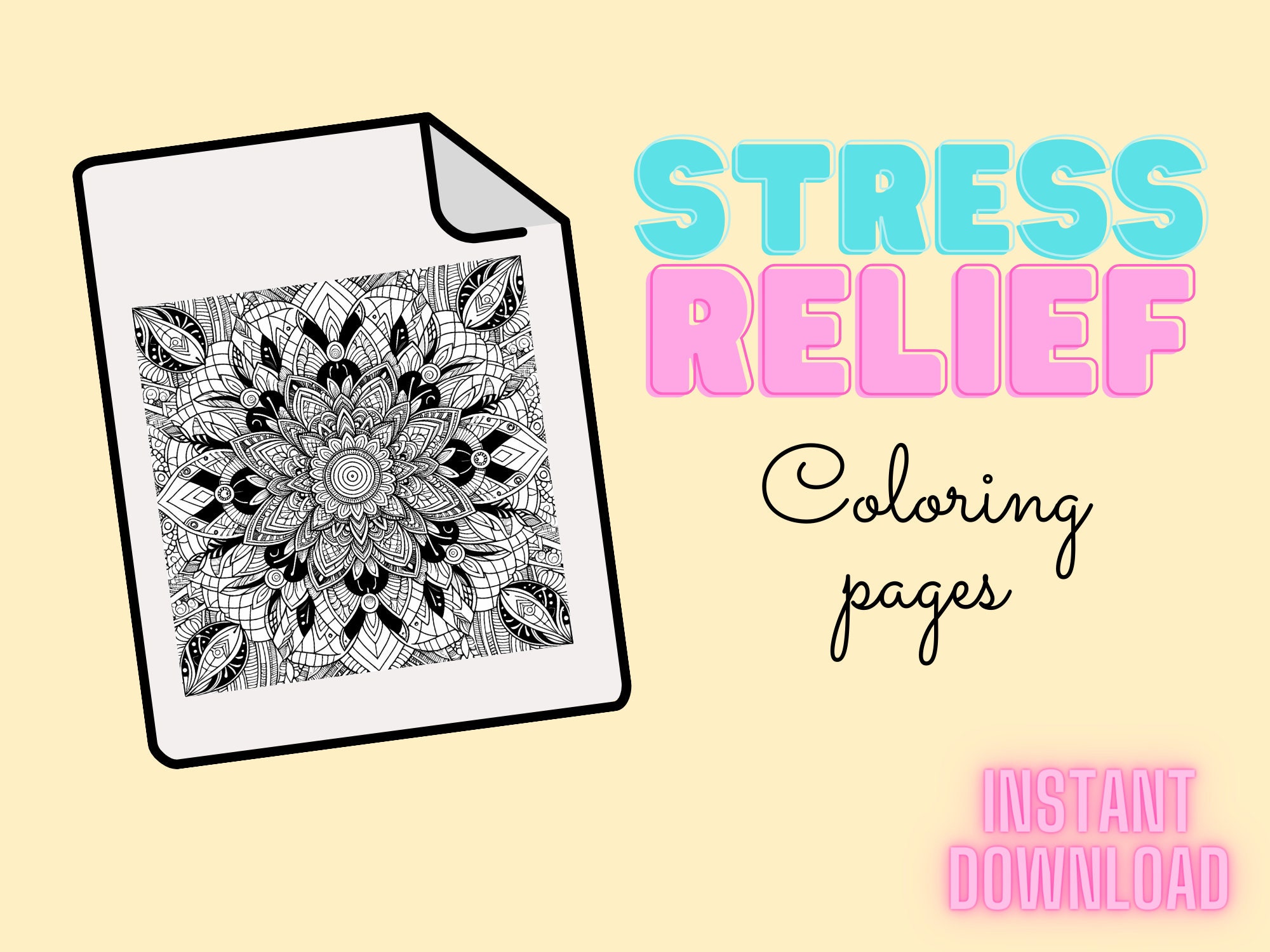 Coloring Pages for Adults Stress Relief Patterns Geometric Abstract to ...