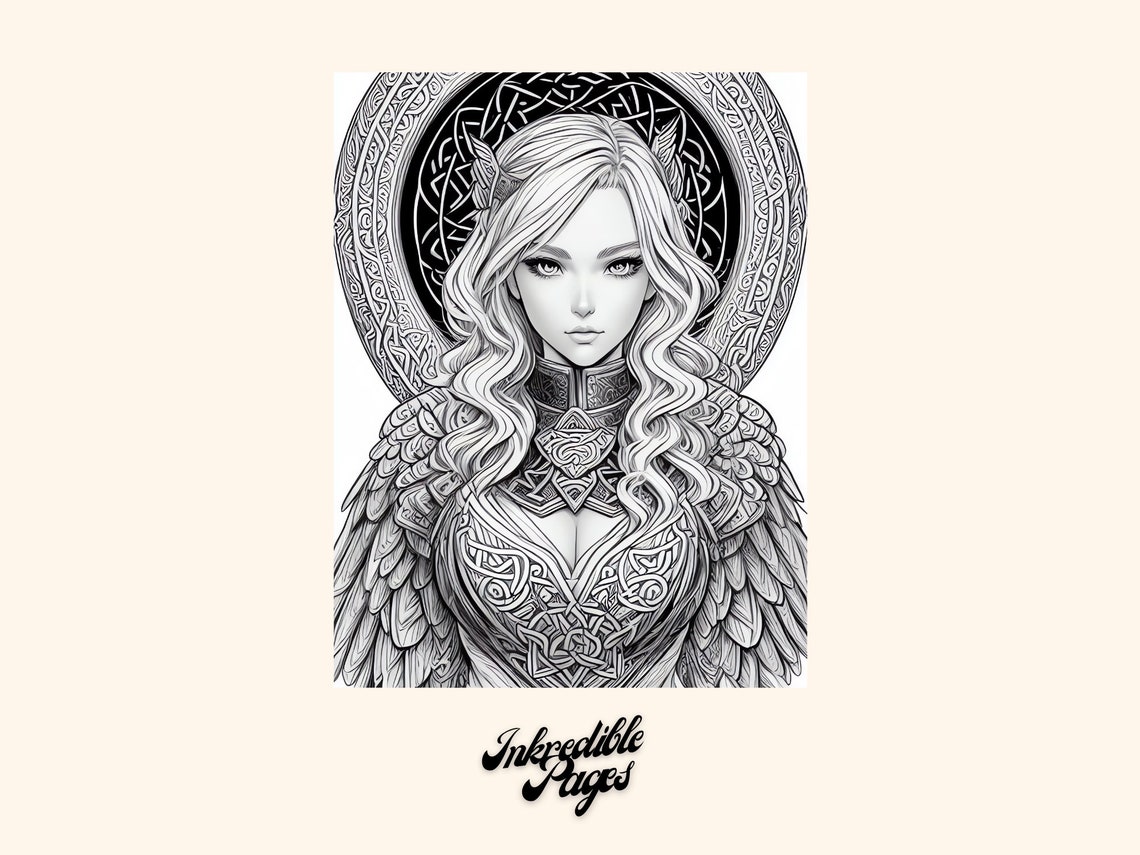 Coloring Pages for Adults Valkyrie Portrait Grayscale to Color Adult ...