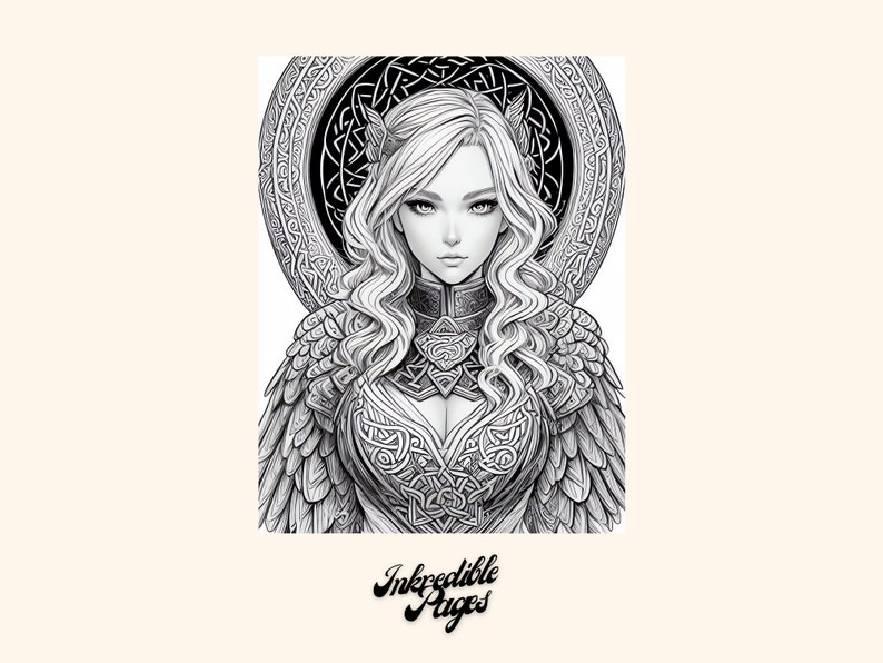 Coloring Pages for Adults Valkyrie Portrait Grayscale to Color Adult ...