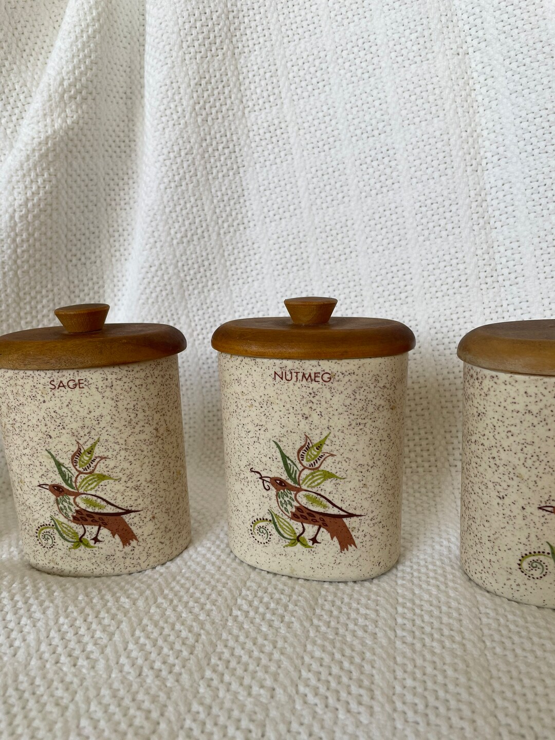Vintage Barbara Willis Pottery Provincial Bird Spice Canister - Etsy