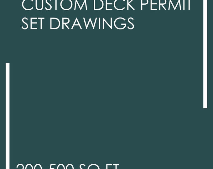 Custom Deck Plans / Deck Permit Set Drawing / Deck Views / Deck Drawings for Permit - Etsy