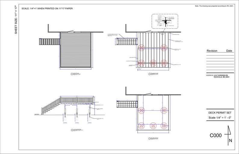 Custom Deck Plans, Permit Drawings, Personalized Deck Blueprints, 100 ...