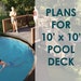 Plans for Above Ground Pool Deck (10x10) 24' Round Pool 52" High - Etsy