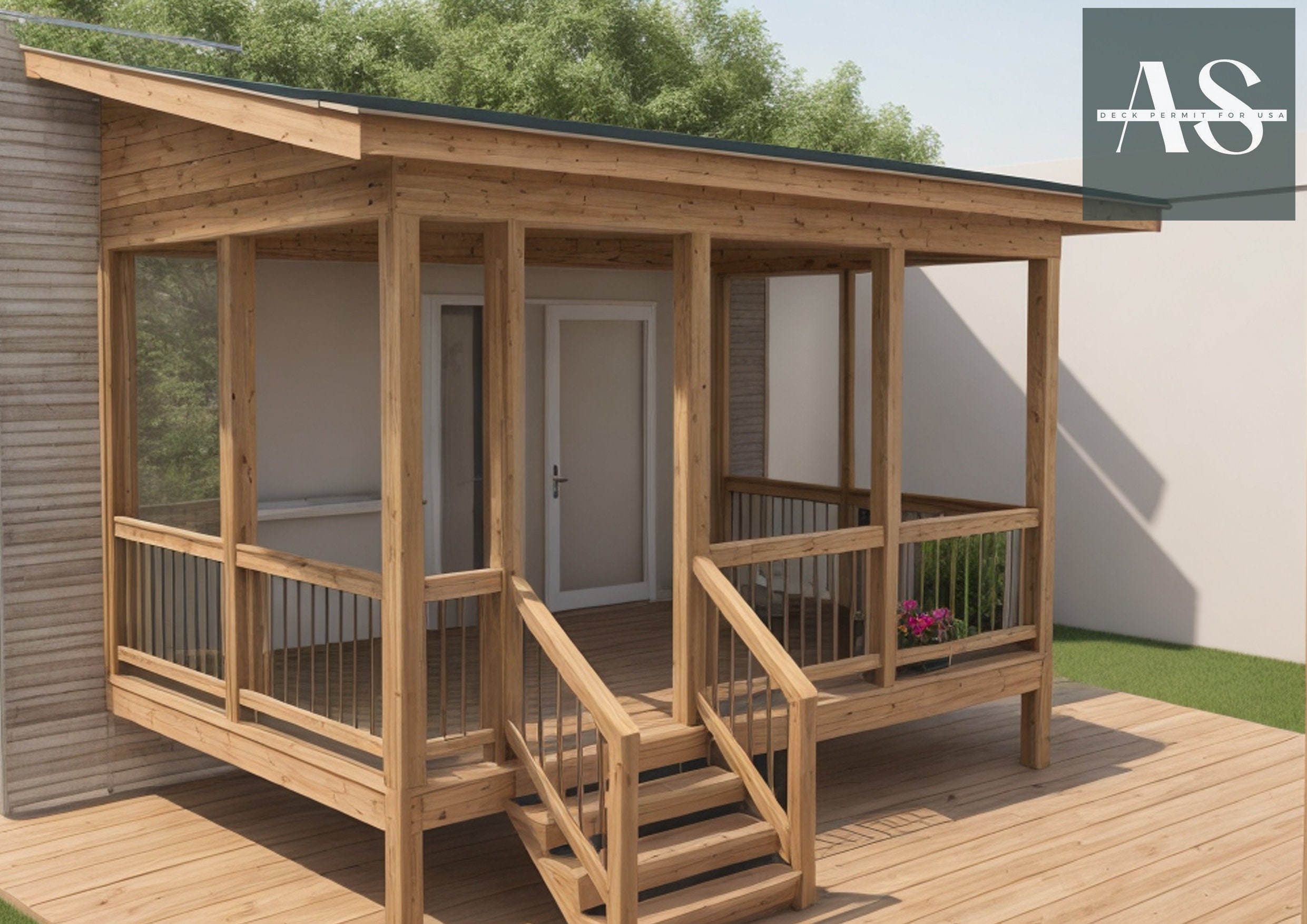 Premium 16'x10' Porch Deck Blueprints, Deck Plans: Expert Designs for ...