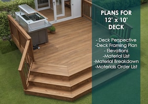 Complete 18'x10' Deck Blueprint Package: Transform Your Outdoor Space ...
