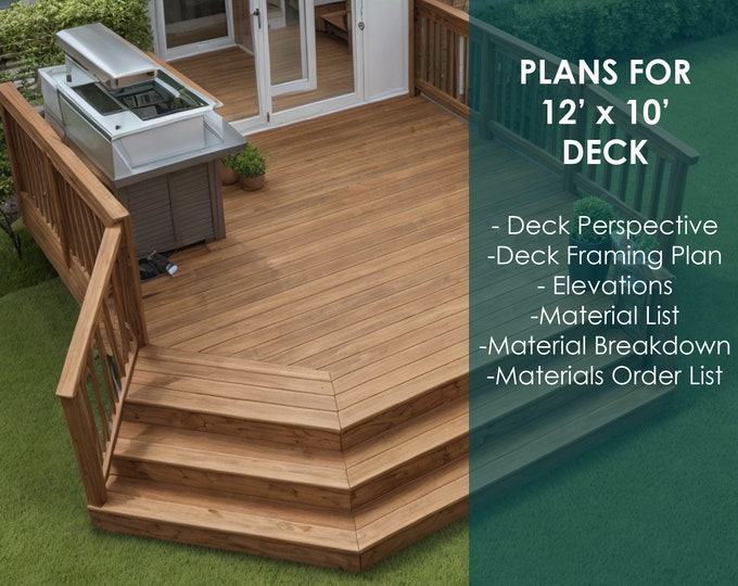 Premium 16'x10' Porch Deck Blueprints, Deck Plans: Expert Designs for ...