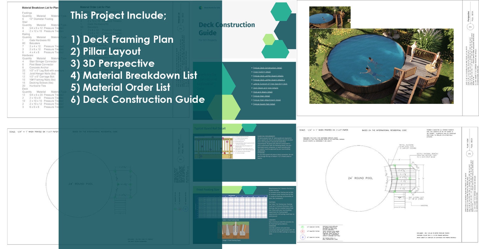 Plans for Above Ground Pool Deck (10x10) 24' Round Pool 52" High - Etsy