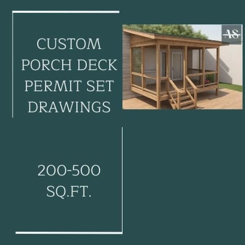 Custom Porch Deck Permit Set - Hassle-free Blueprint for Your Outdoor ...
