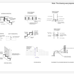 Custom Deck Plans / Deck Permit Set Drawing / Deck Views / Deck ...