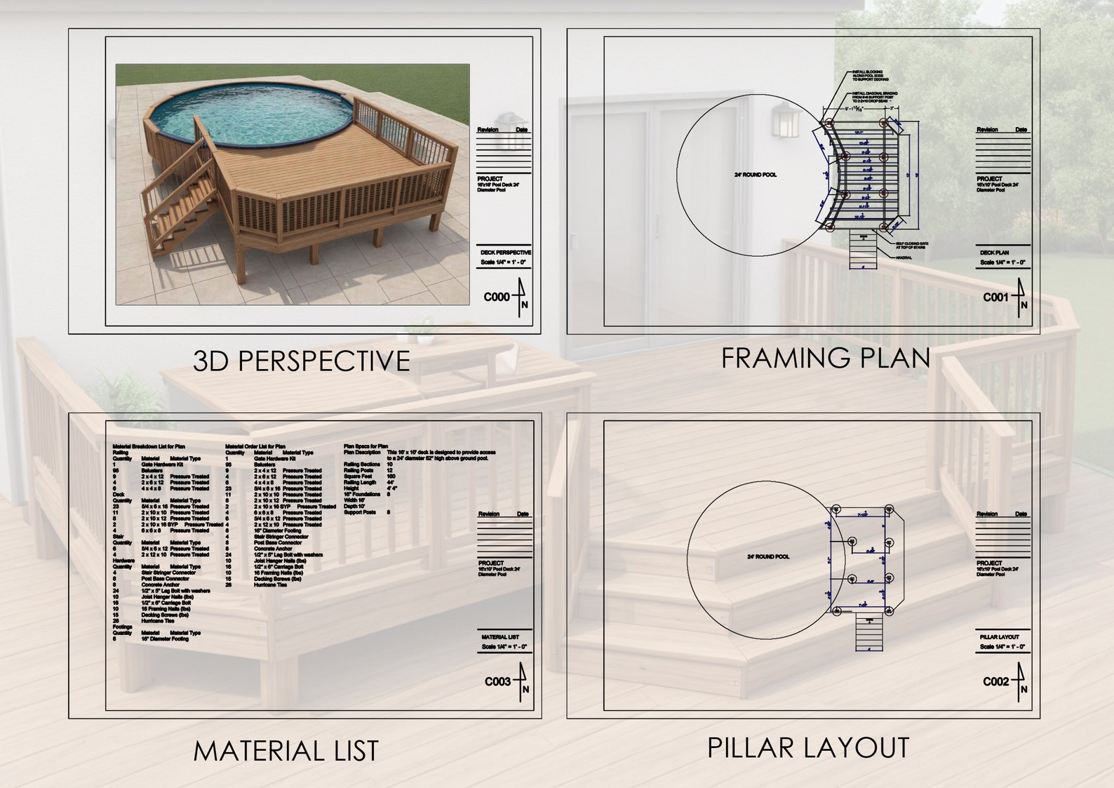 Premium 16'x16' Pool Deck Blueprint - Elevate Your Outdoor Space - Etsy