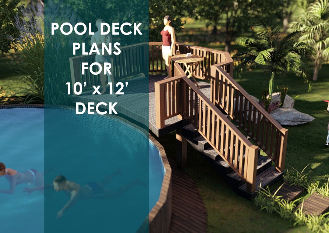 Plans for Above Ground Pool Deck (10x12) 24' Round Pool 52" High - Etsy