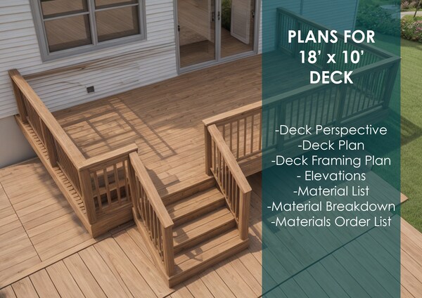 Complete 18'x10' Deck Blueprint Package: Transform Your Outdoor Space ...