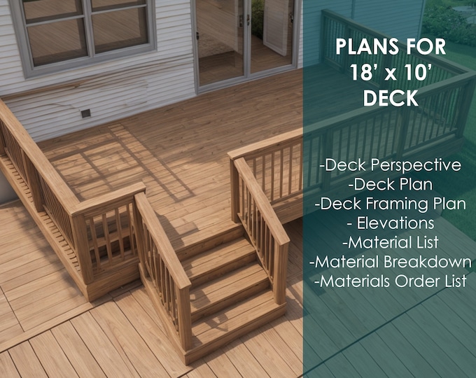 Premium 16'x10' Porch Deck Blueprints, Deck Plans: Expert Designs for ...
