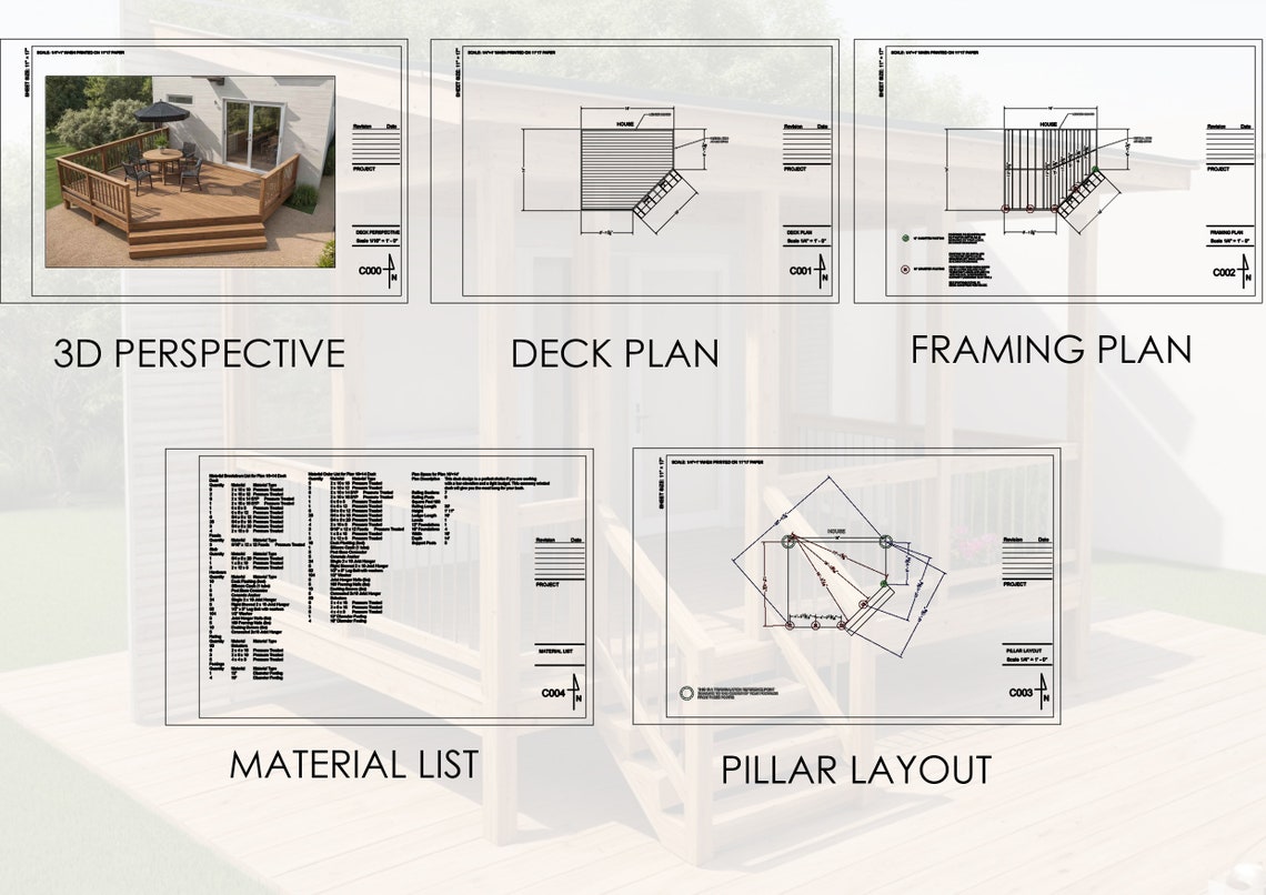 Premium 16'x14' Deck Blueprints, Deck Plans: Expert Designs for Your ...