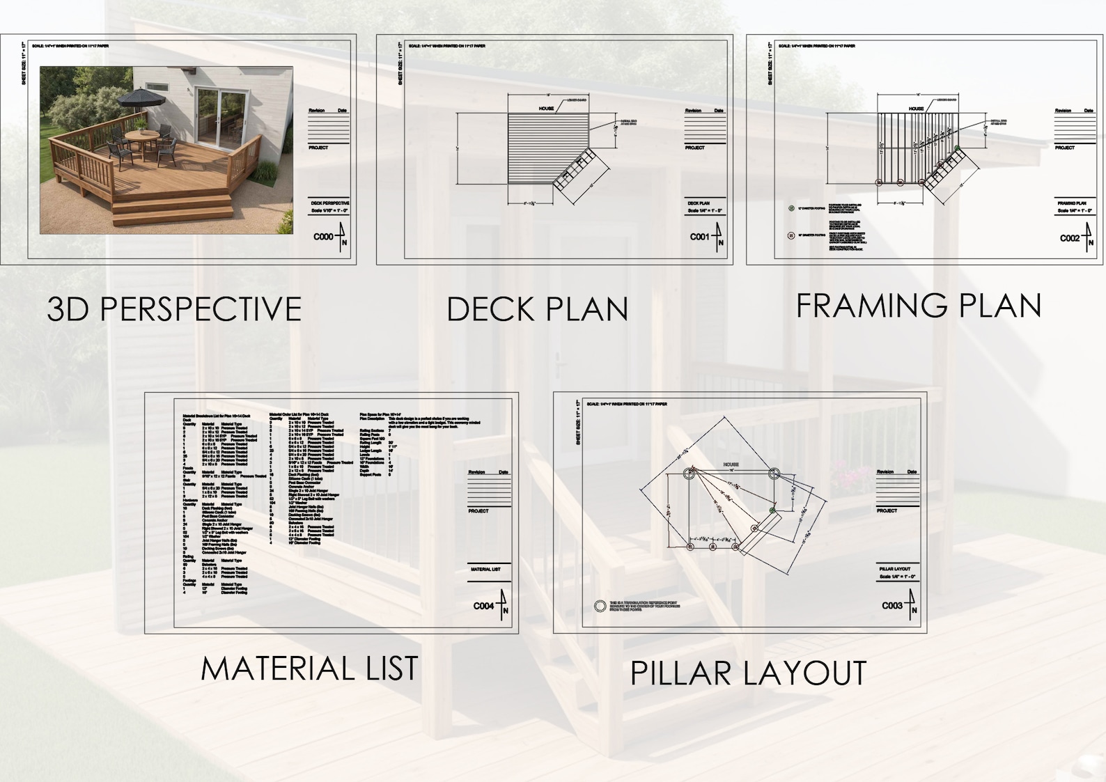 Premium 16'x14' Deck Blueprints, Deck Plans: Expert Designs for Your ...